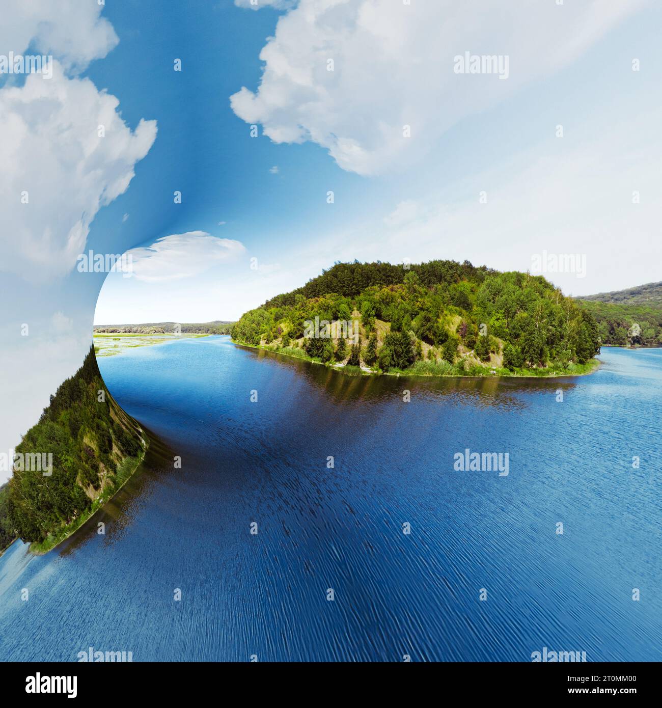 River concept background. Mixed media 3d rendering Stock Photo - Alamy