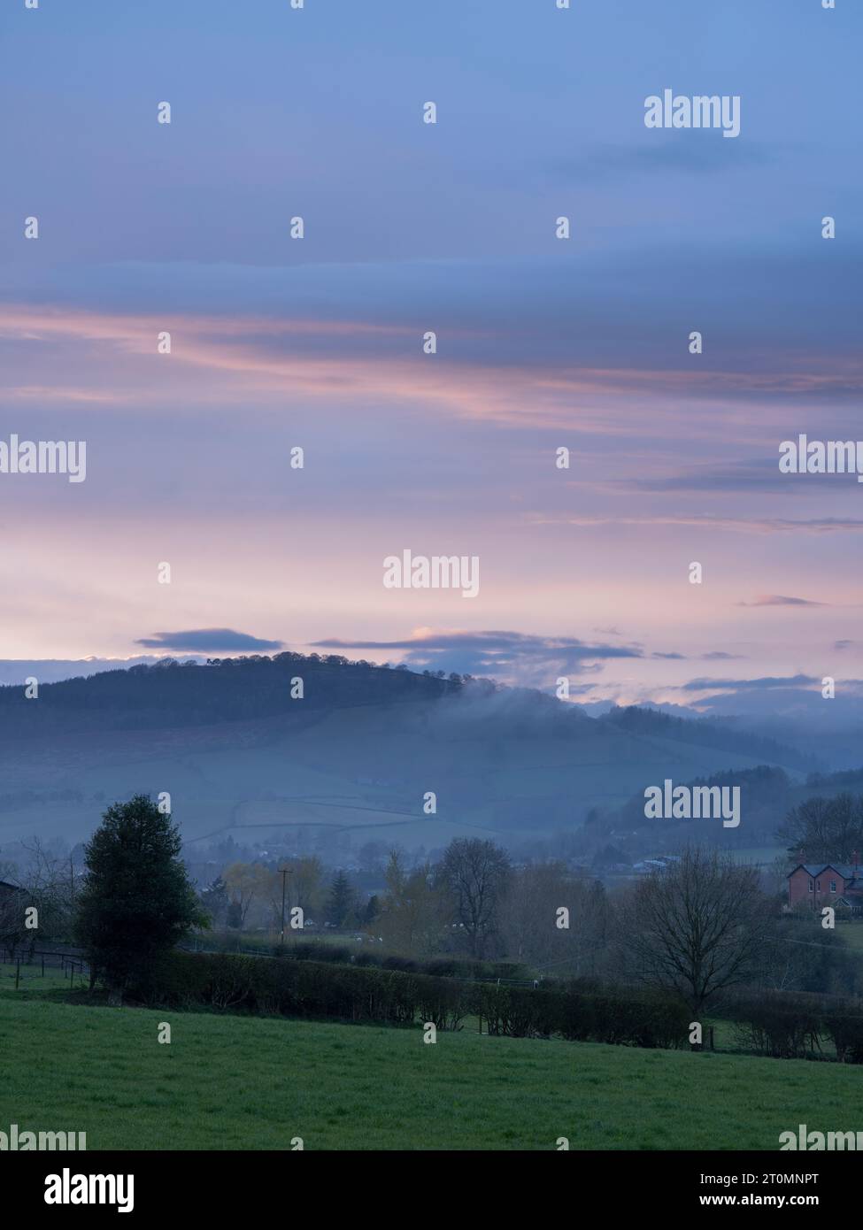 Lovely colour and dramatic light at sunset in the Clun Valley, South ...