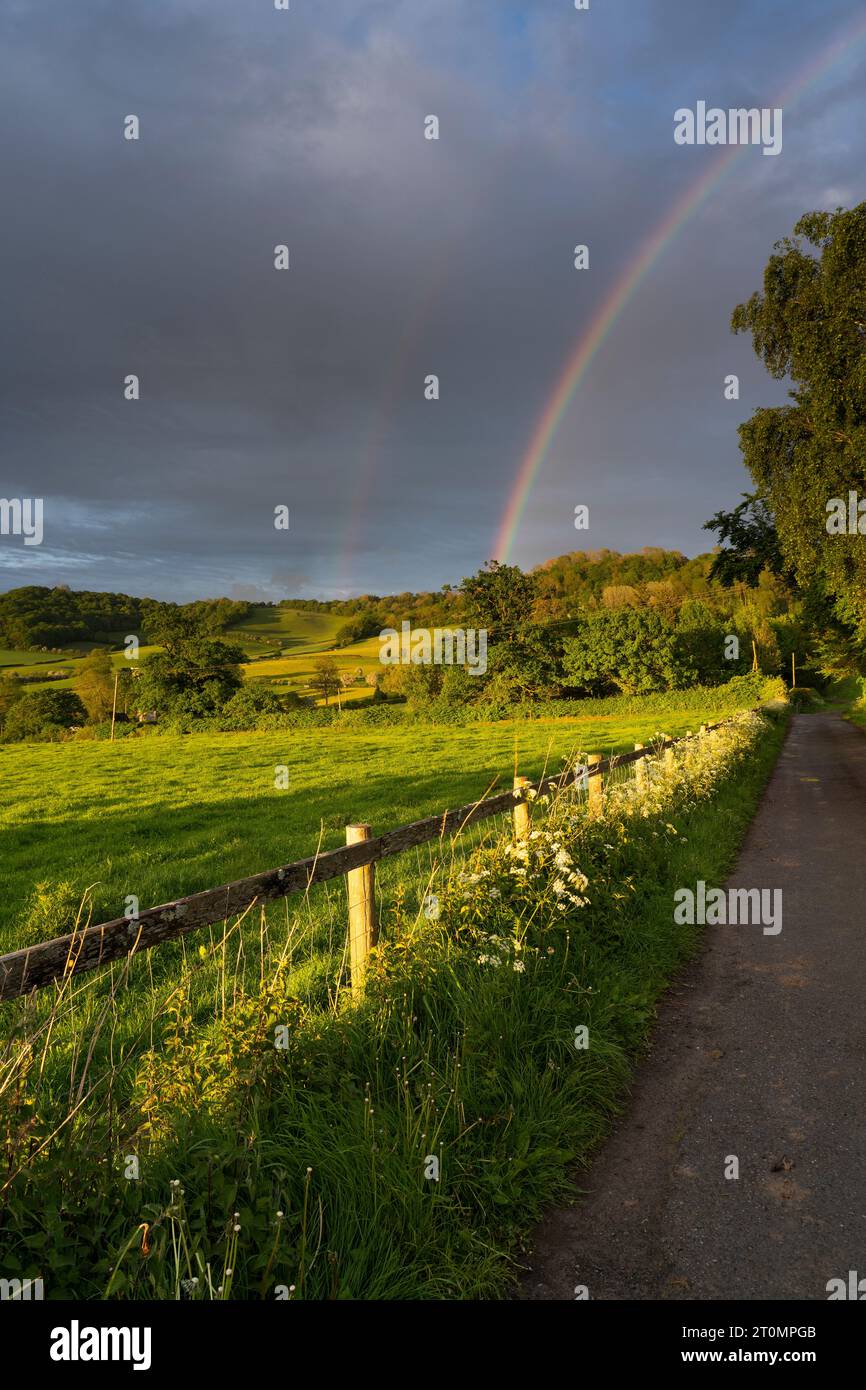 Lovely colour and dramatic light at sunset in the Clun Valley, South ...