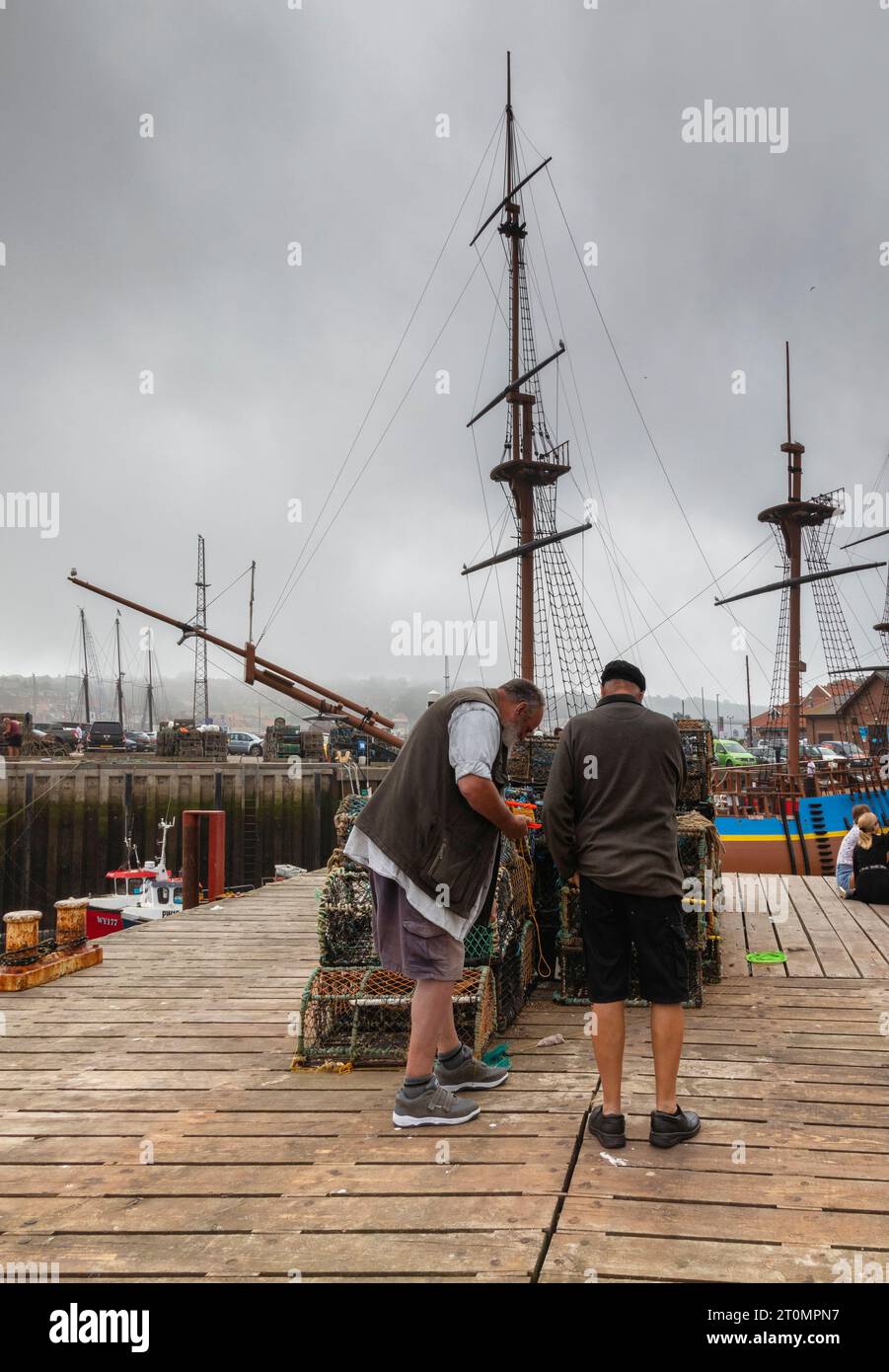 Whitby is a seaside town in Yorkshire, northern England, split by the ...