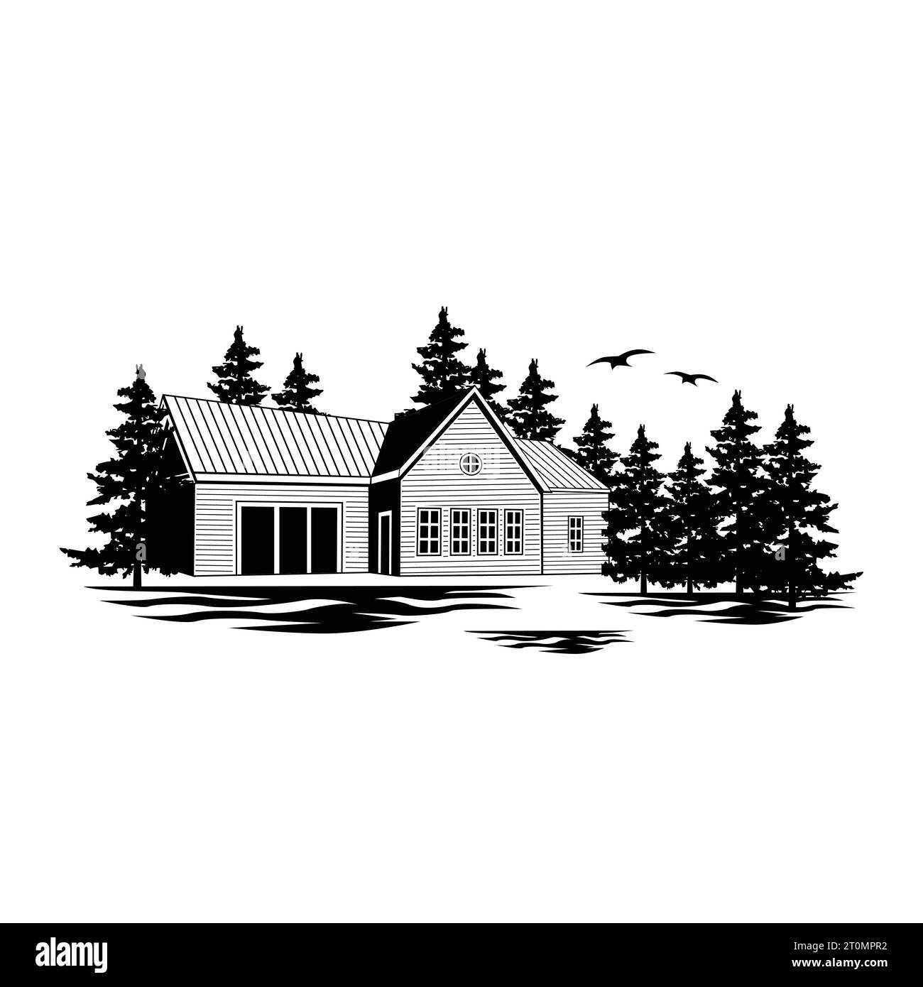 Old house in the forest, Stock Vector Images - Alamy
