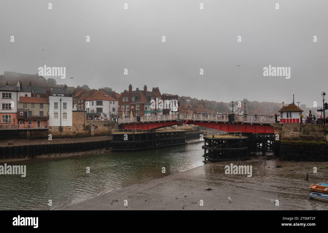 Whitby is a seaside town in Yorkshire, northern England, split by the ...