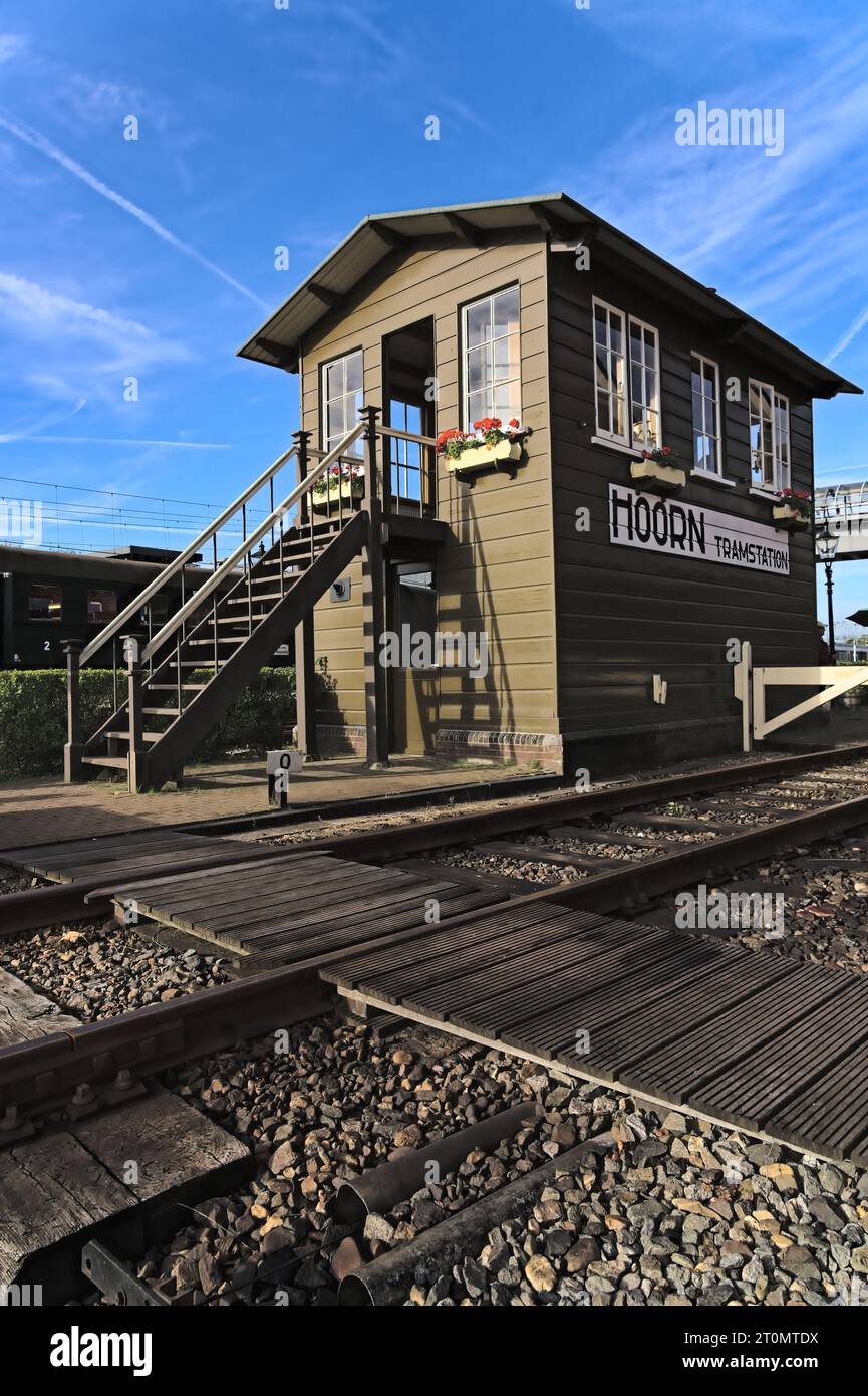 Picturesque old wooden switch and signal box from the steam engine tram ...