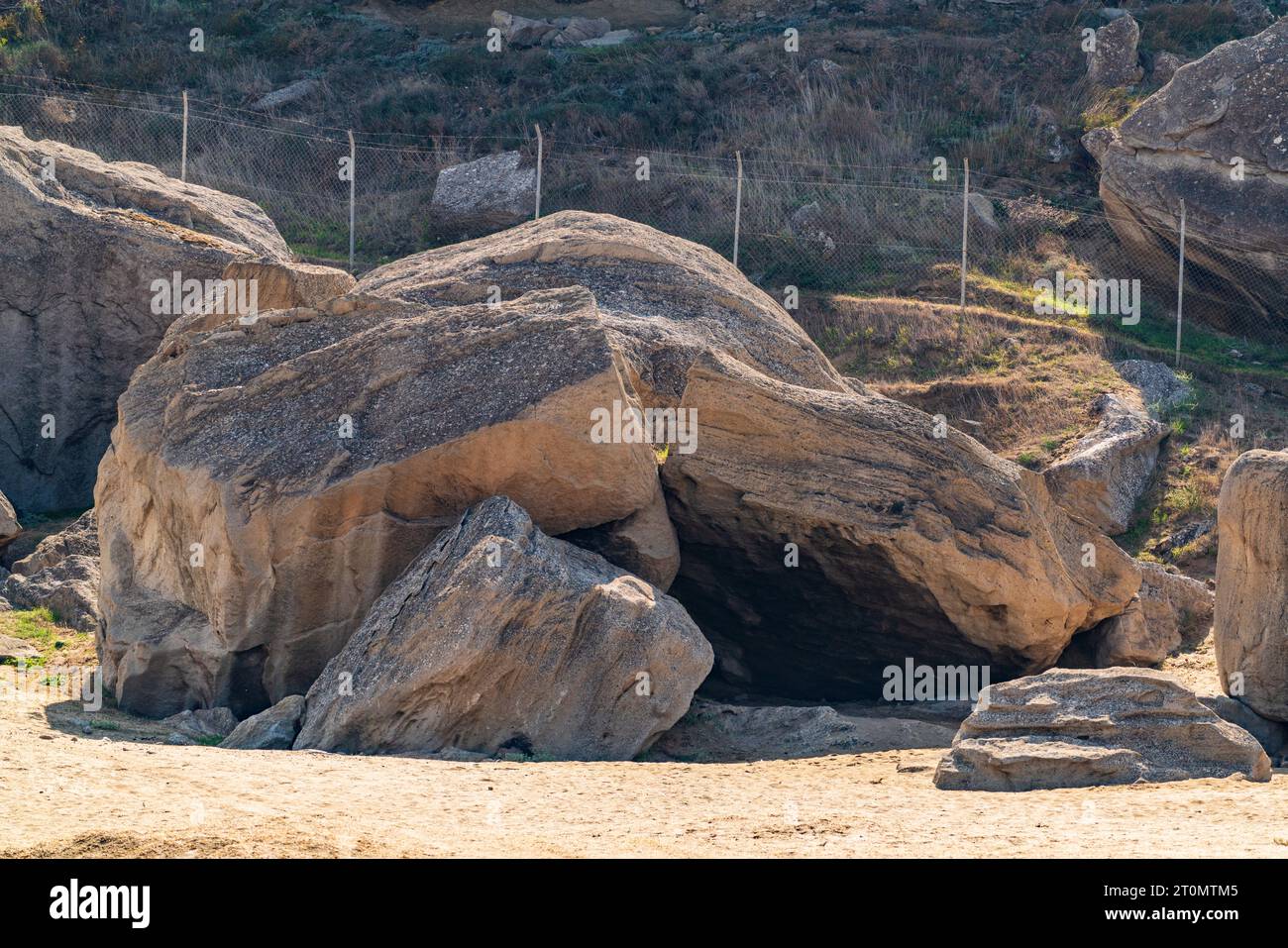 Huge stone boulders on the mountainside Stock Photo - Alamy