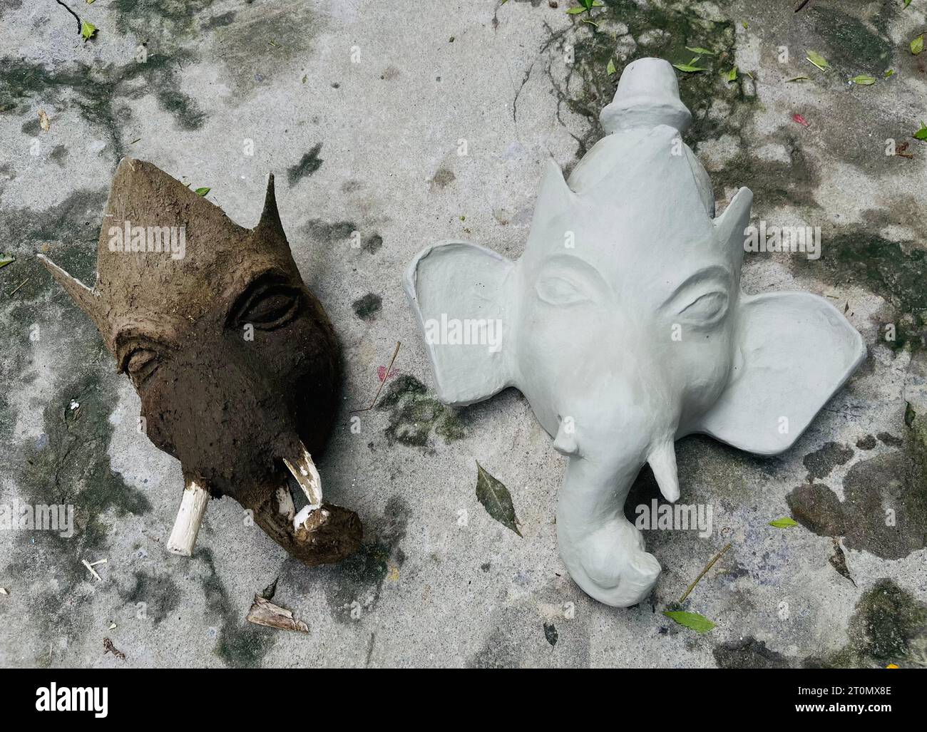 Mask making at a satra in Majuli Assam , the process of mask making ...