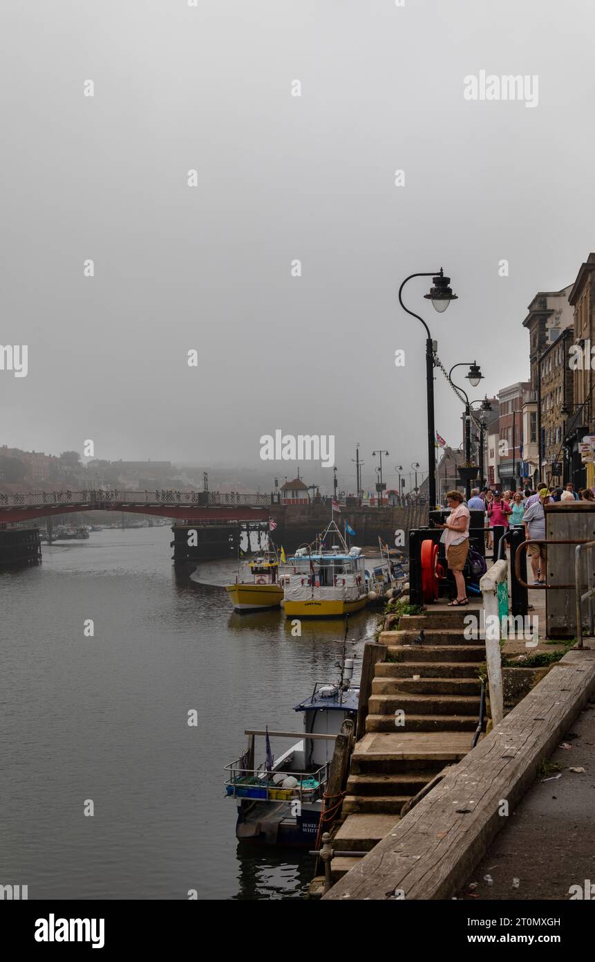 Whitby is a seaside town in Yorkshire, northern England, split by the ...