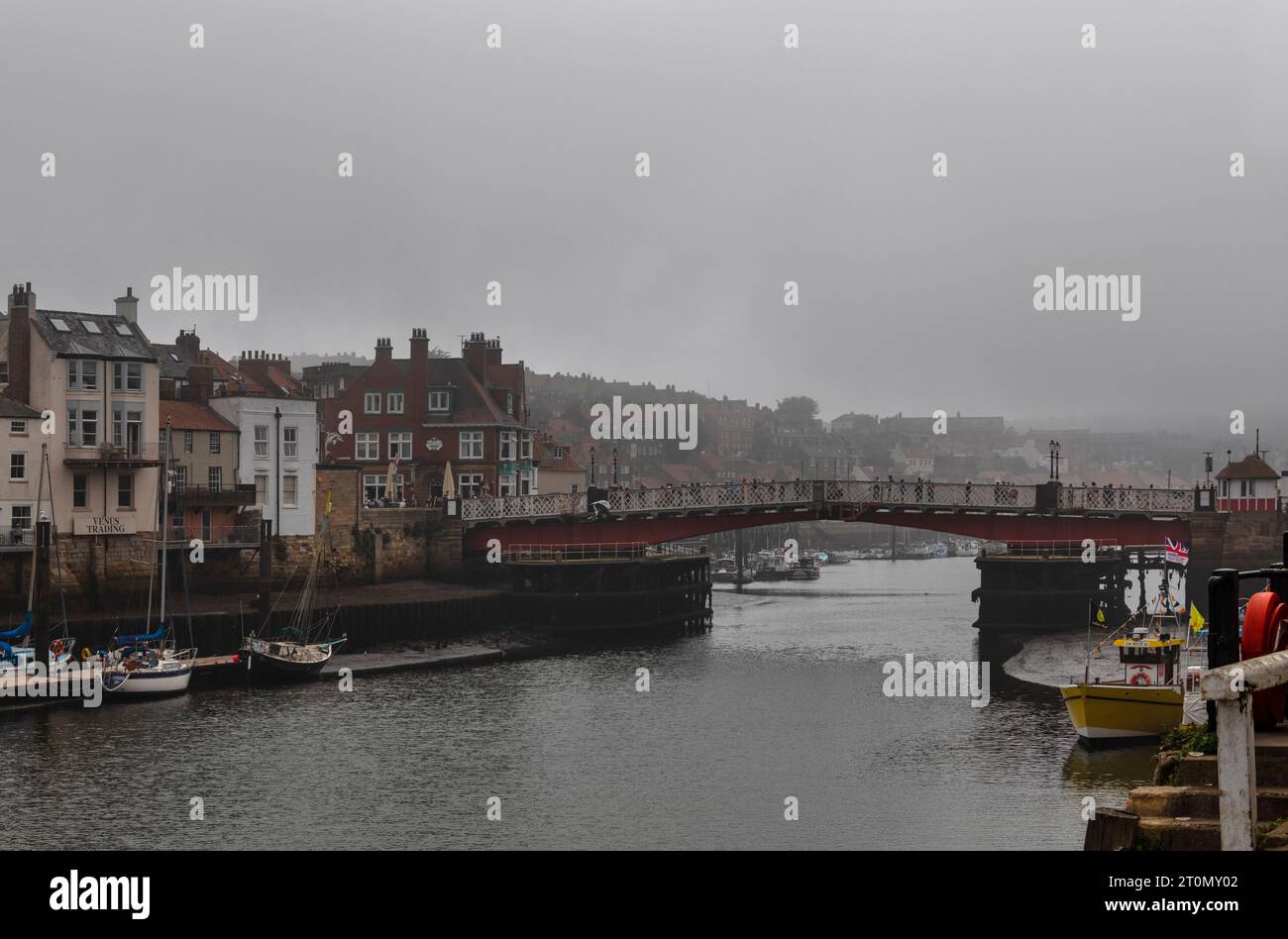 Whitby is a seaside town in Yorkshire, northern England, split by the ...