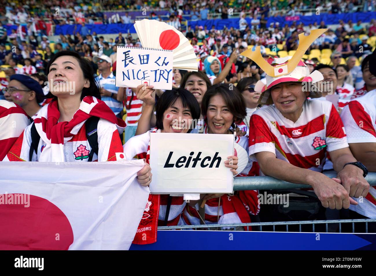 Japan fans in the stands during the Rugby World Cup 2023, Pool D match ...