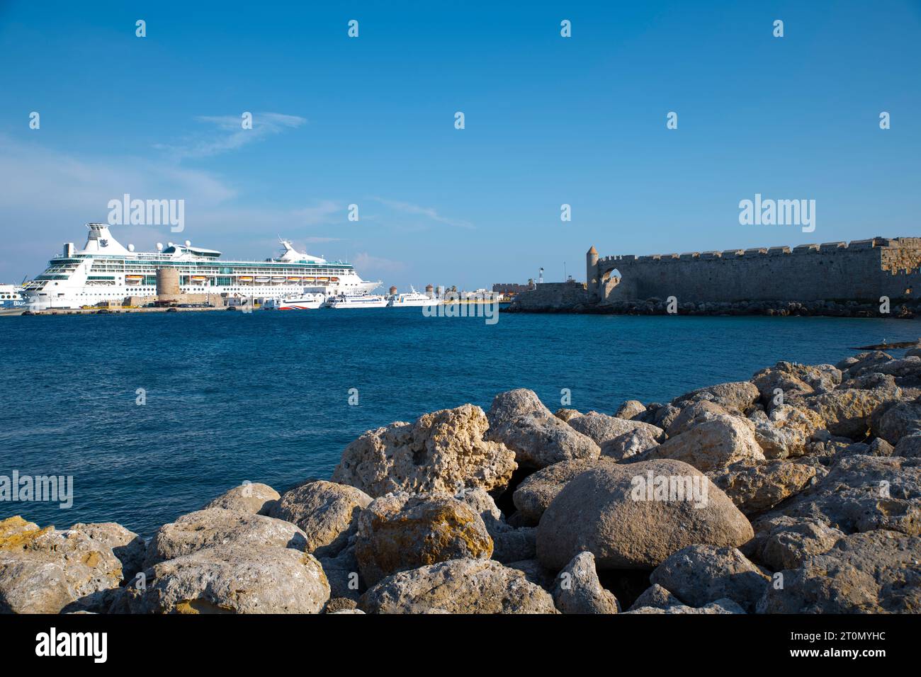 Cruise ship in Rhodes Stock Photo - Alamy