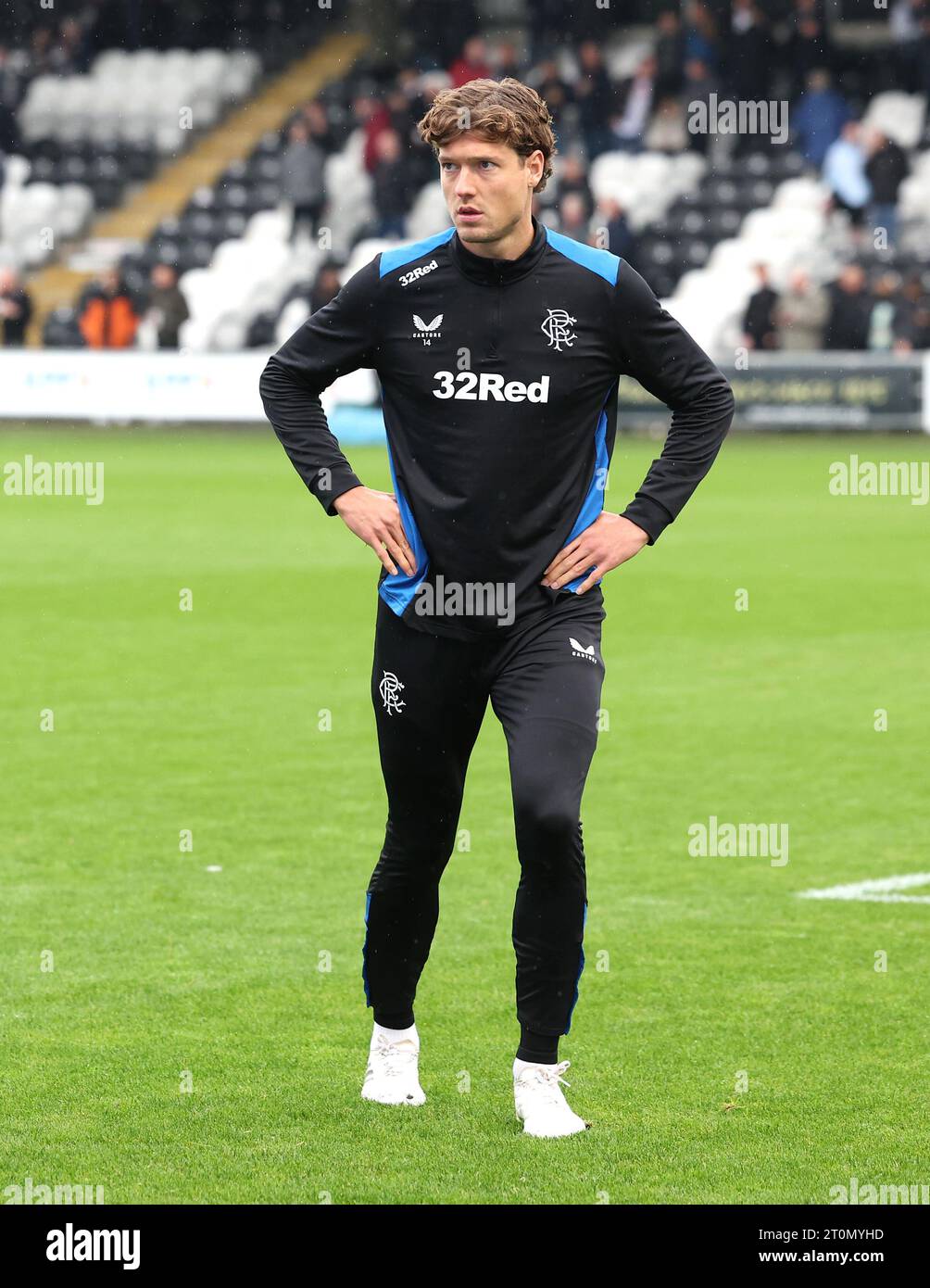 Rangers' Sam Lammers warming up prior to kick-off before the cinch ...