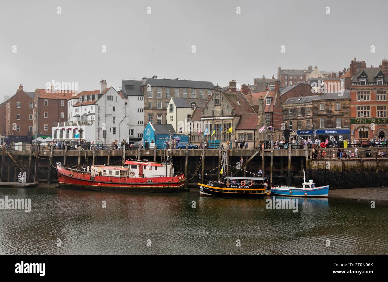 Whitby is a seaside town in Yorkshire, northern England, split by the ...