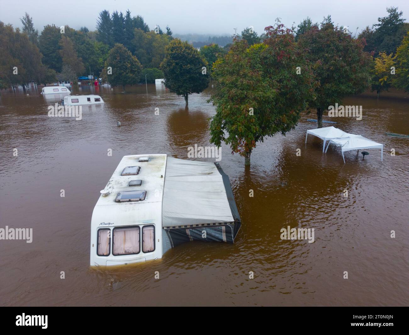 Aberfeldy, Scotland, UK. 8th October 2023. Views of Aberfeldy Caravan ...