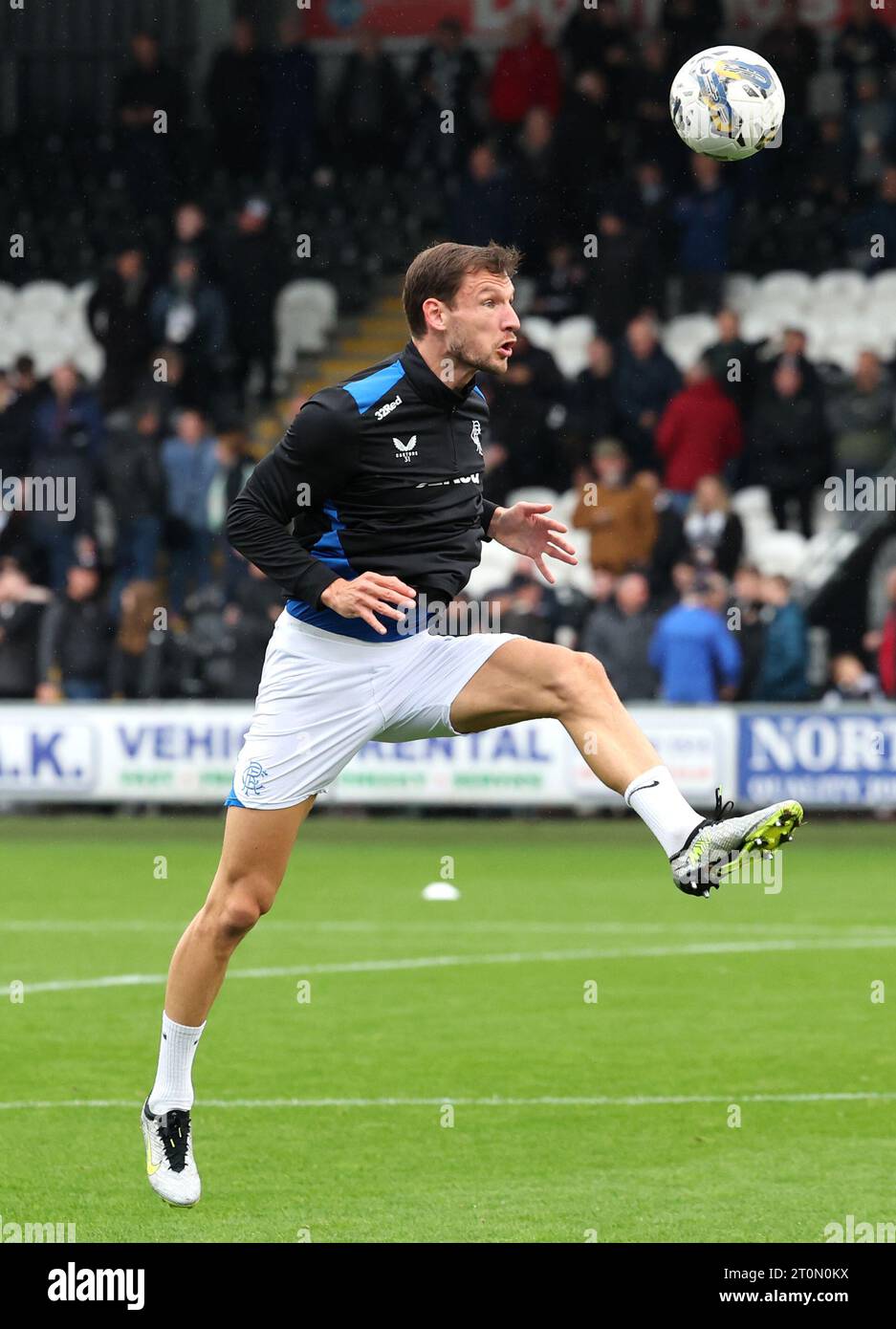 Rangers' Borna Barisic warming up prior to kick-off before the cinch ...