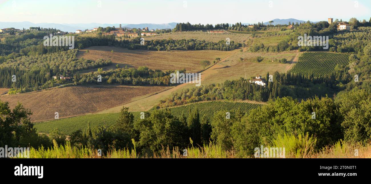 Agricultural landscape of Montespertoli in Lorence, Tuscany Stock Photo ...