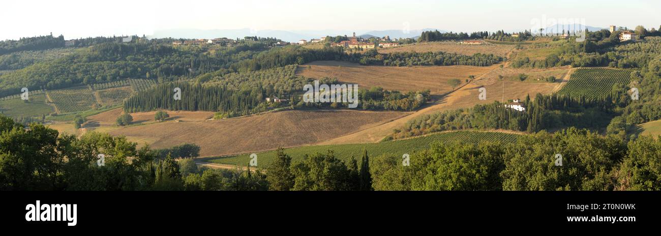 Tuscan agricultural landscape of Montespertoli in Florence Stock Photo ...