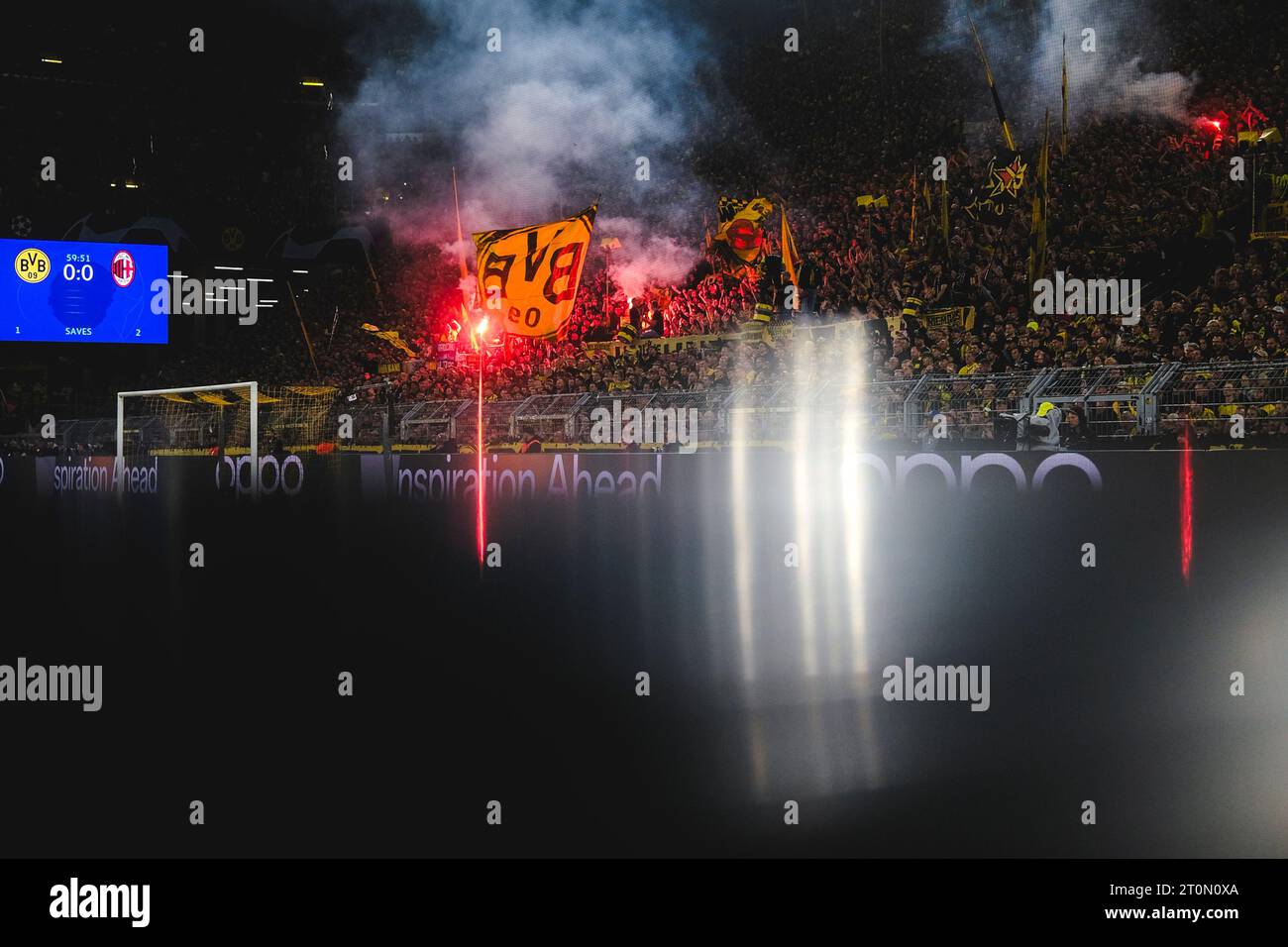 Dortmund, Signal-Iduna-Park, 04.10.23: Reflections in front of the ...