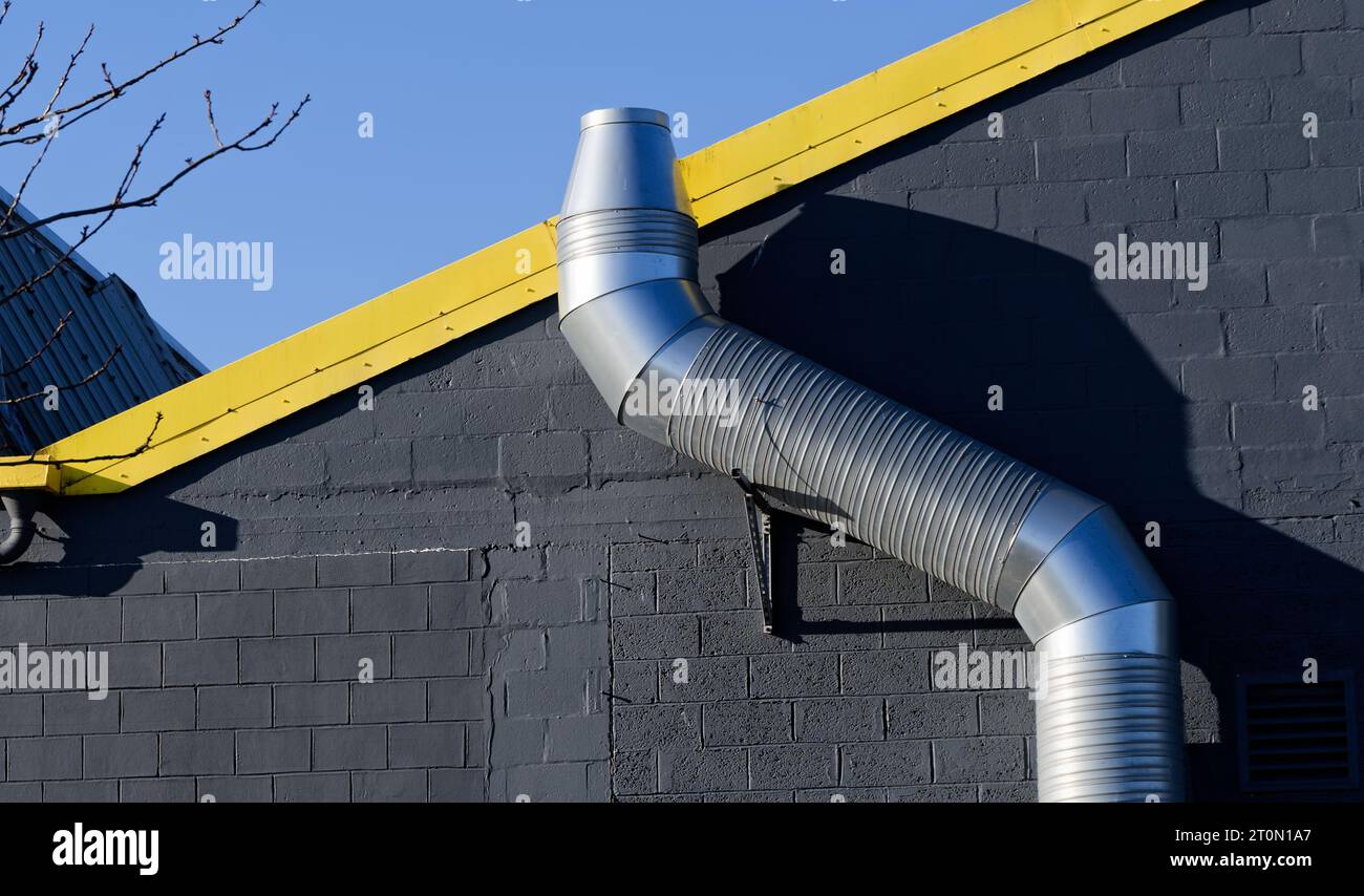 Flue chimney fixed to building exterior wall stainless steel from ...