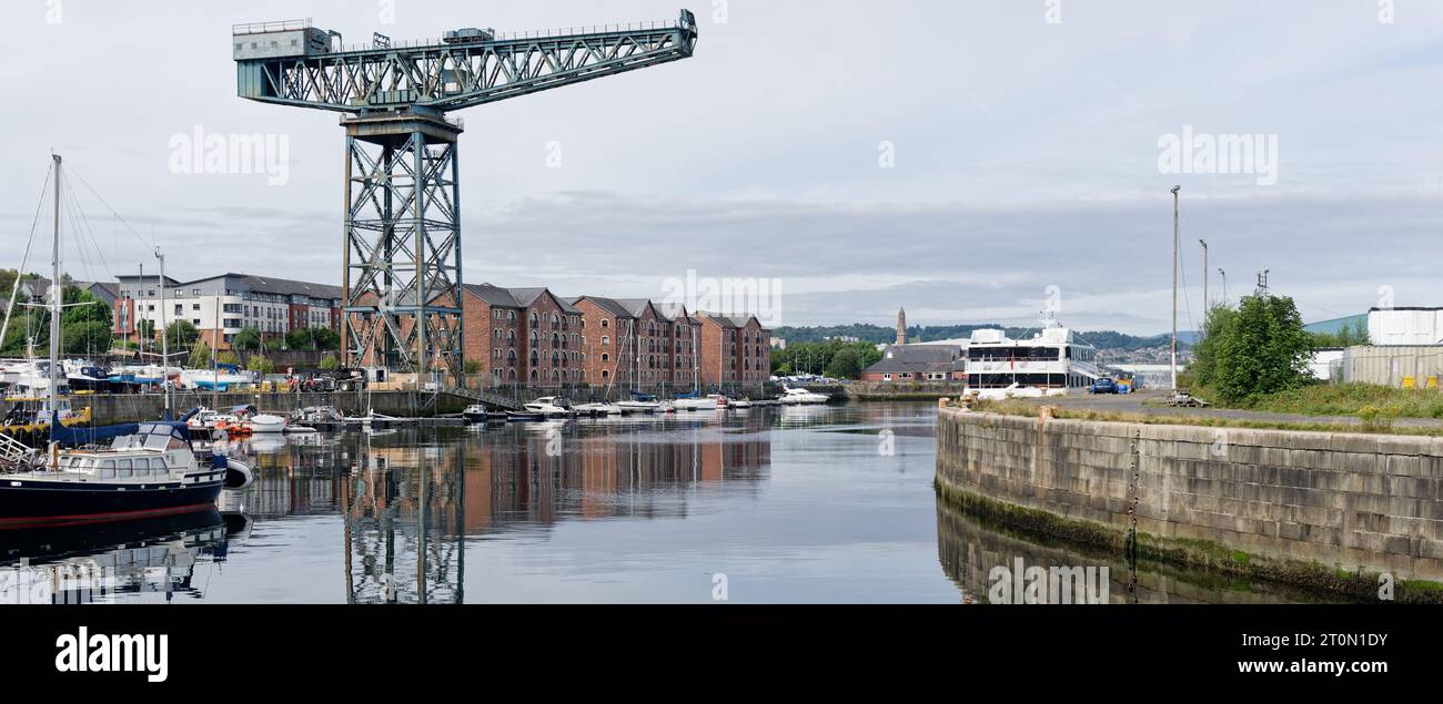 Crane in Port Glasgow at James Watt Dock Stock Photo - Alamy