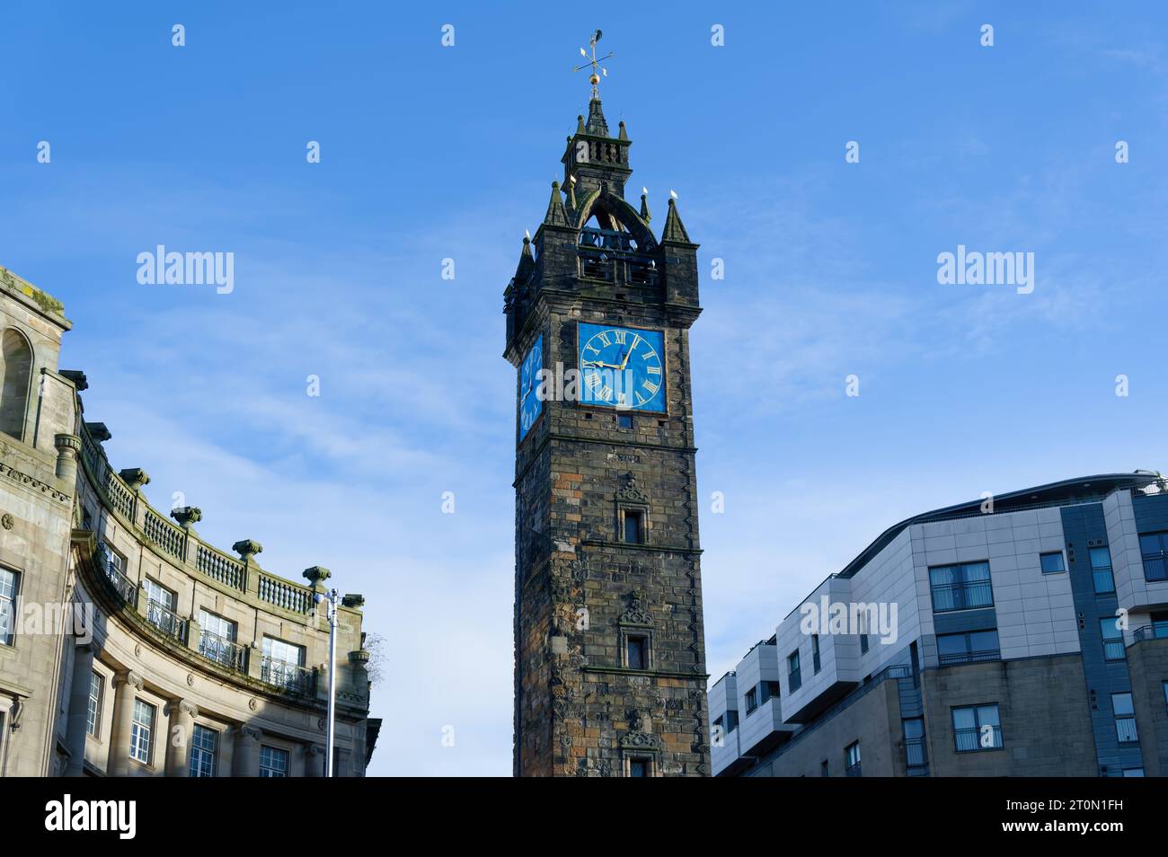 Tolbooth Clock Steeple Tower in Merchant City area of Glasgow Stock ...