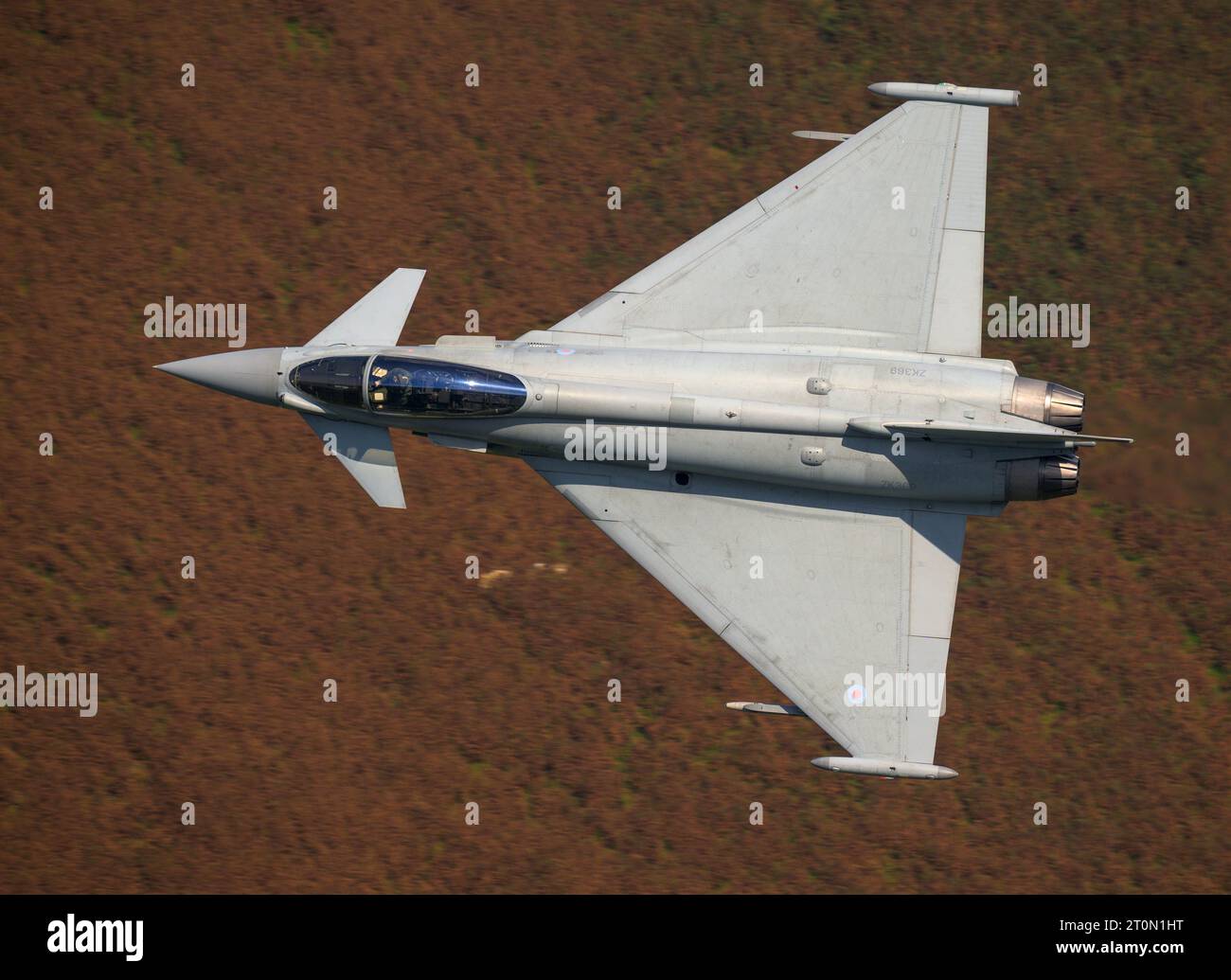 RAF Typhoon FGR4, conducting low level flying training in Snowdonia ...