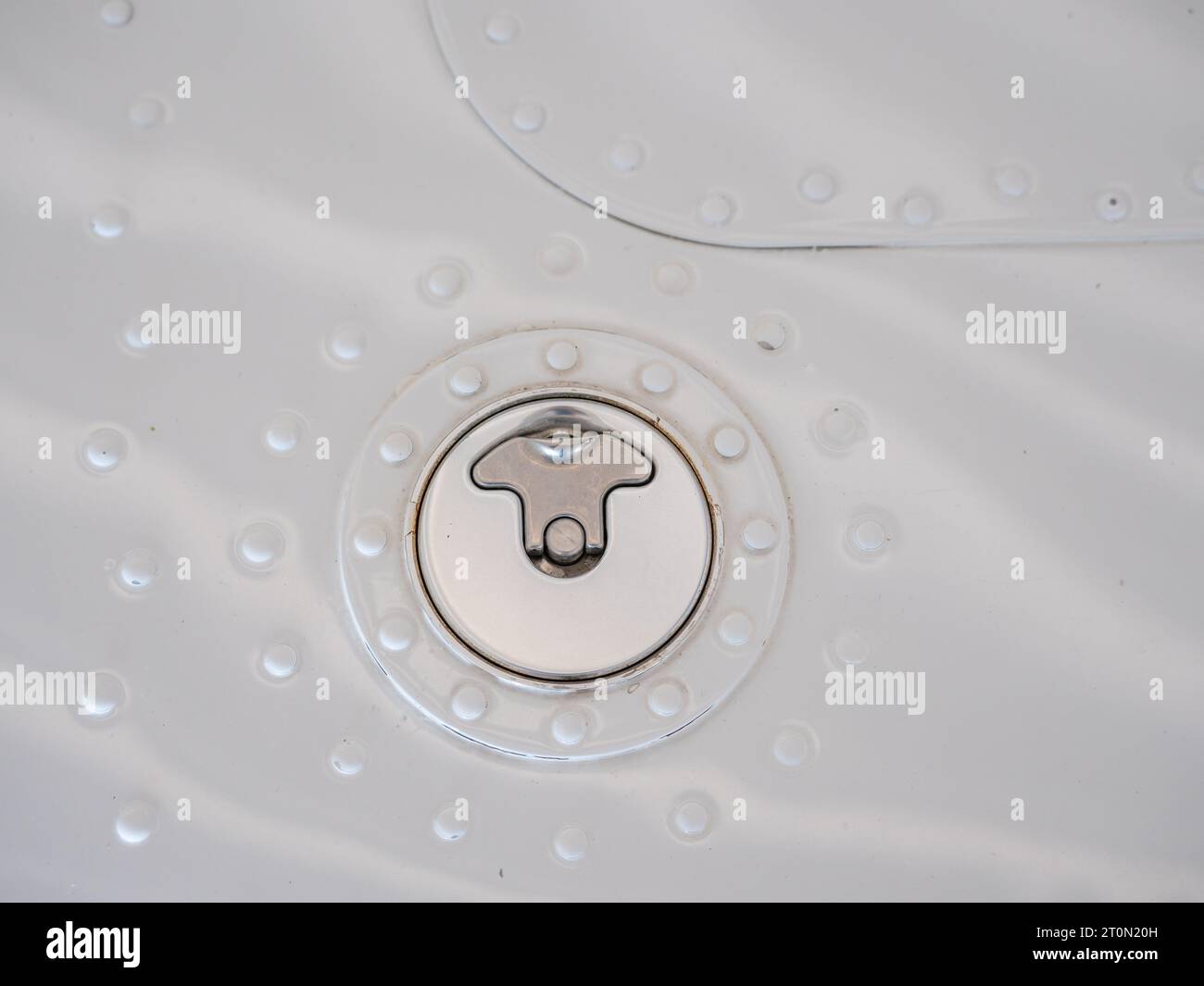 Detail of smalll airplane body. Ultralight plane or drone, aluminum ...