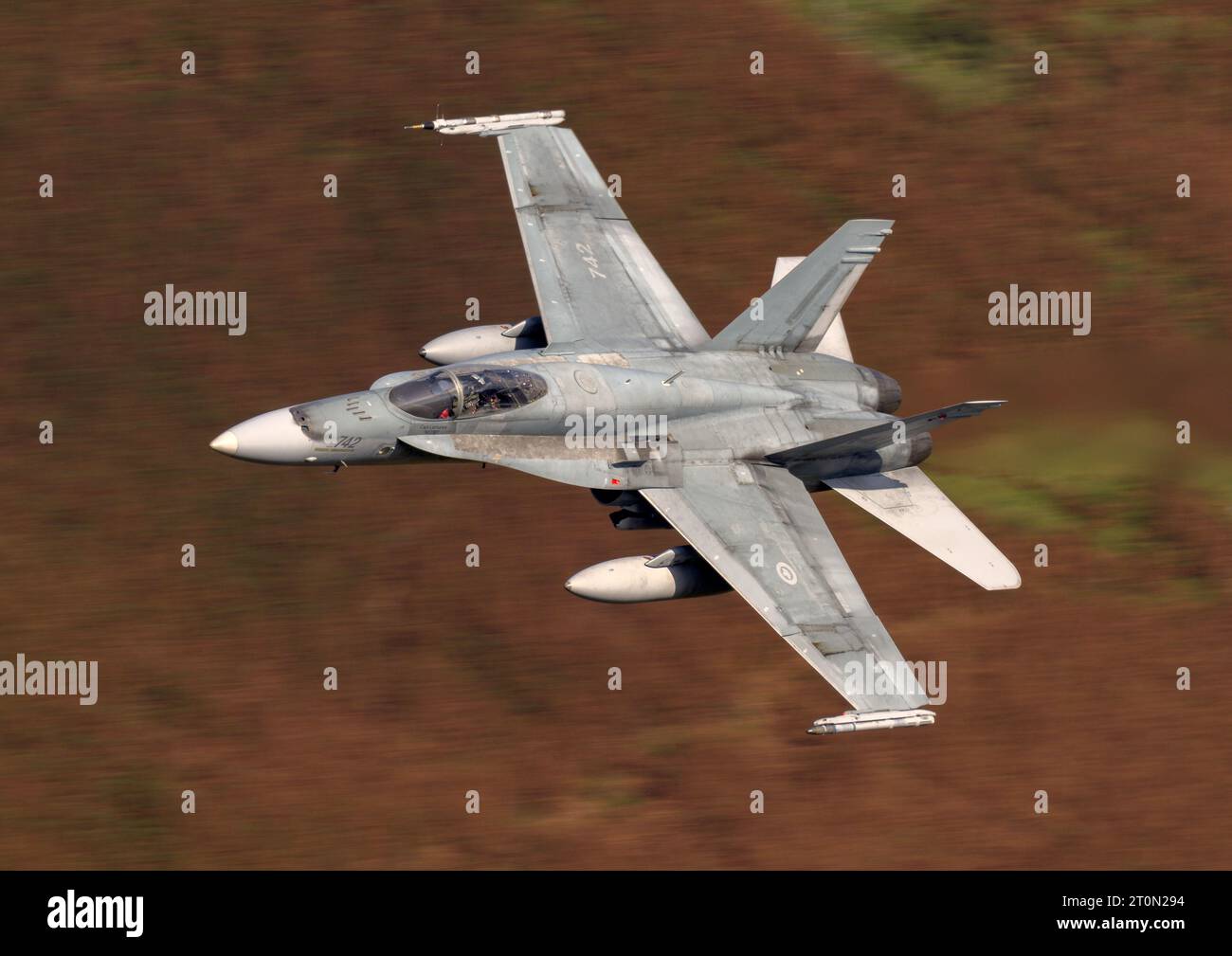 Royal Canadian Air Force CF-188 742 Hornet low level flying in the ...