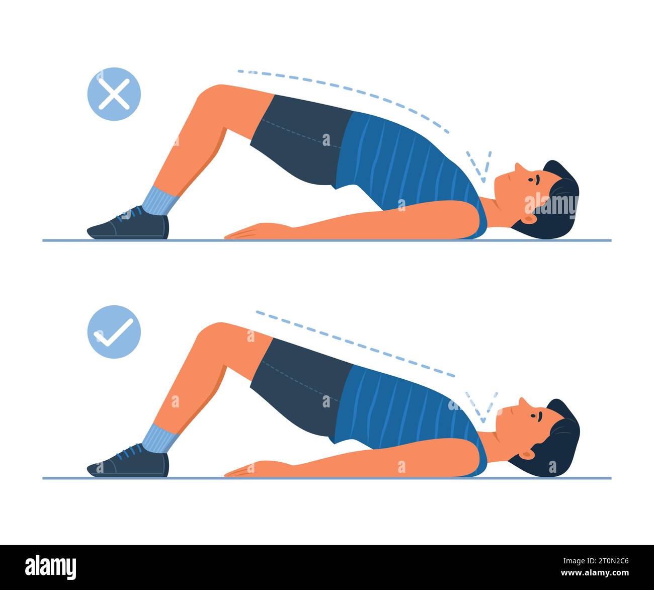 Man Doing Glute Bridge Exercise Demonstration Concept Illustration