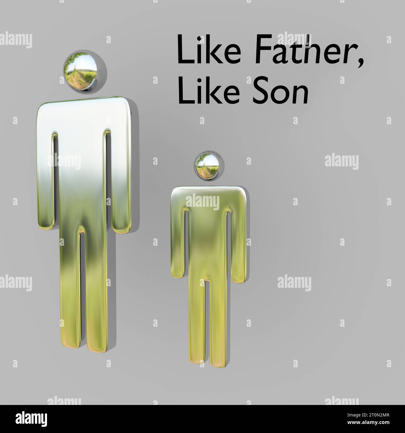 3D illustration of silhouettes of man and child - titled as Like Father ...