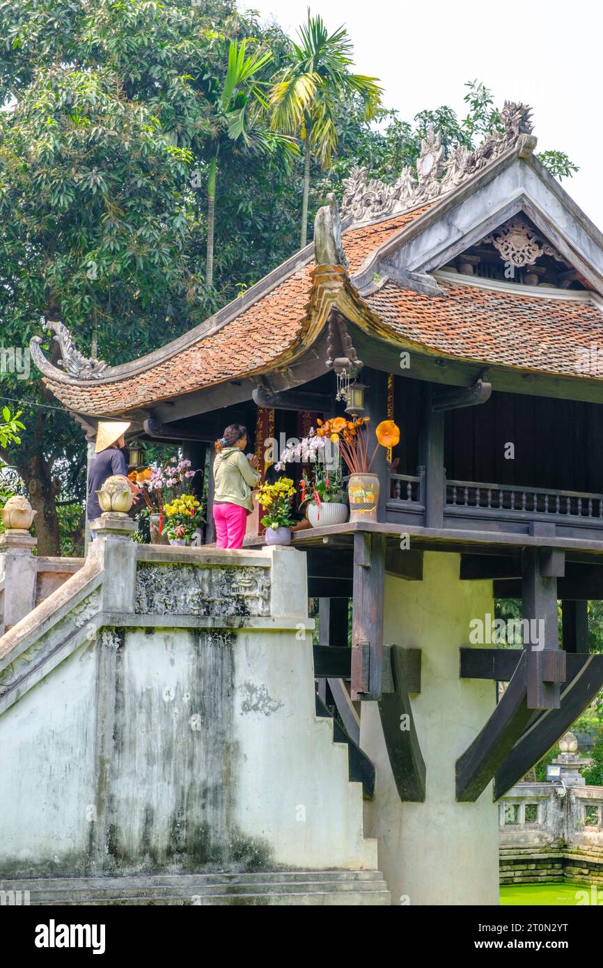 Hanoi, Vietnam. Woman Praying at the One Pillar Pagoda Stock Photo - Alamy