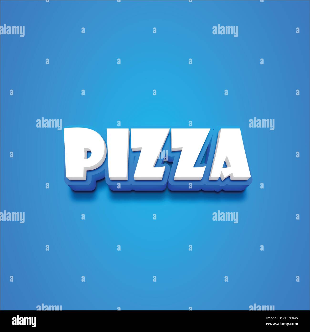 Vector 3D pizza text on a blue blackground Stock Vector Image & Art - Alamy