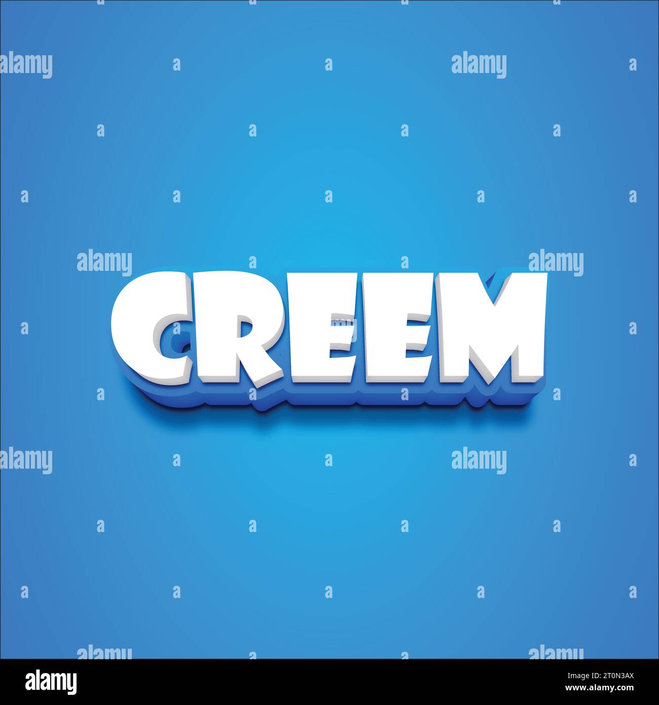 Vector 3D creem text on a blue blackground Stock Vector Image & Art - Alamy