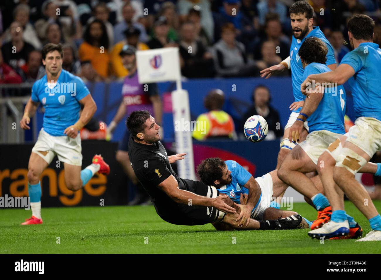 Luke Jacobson (NZL) during the 2023 Rugby World Cup Pool A match ...