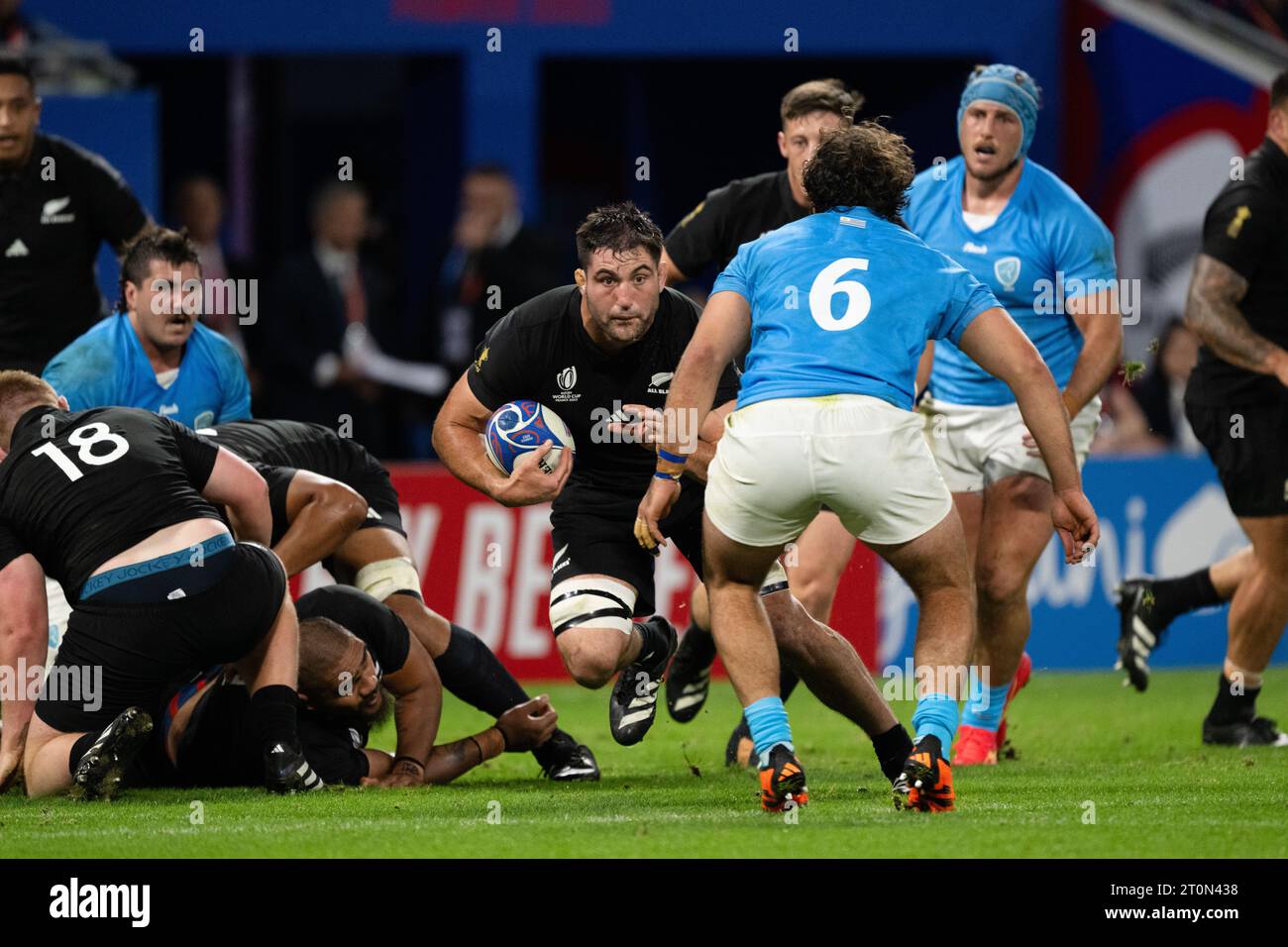 Luke Jacobson (NZL) during the 2023 Rugby World Cup Pool A match ...