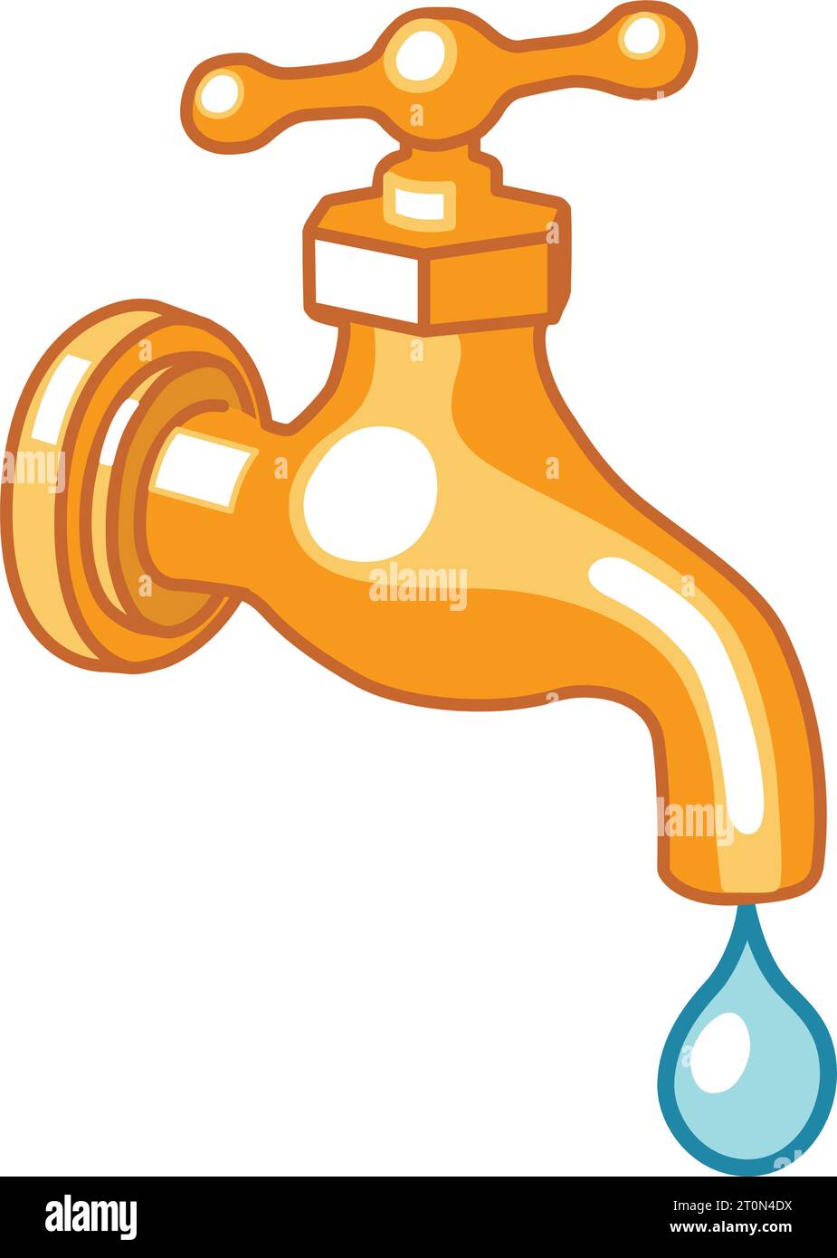 Old brass tap Stock Vector Images - Alamy