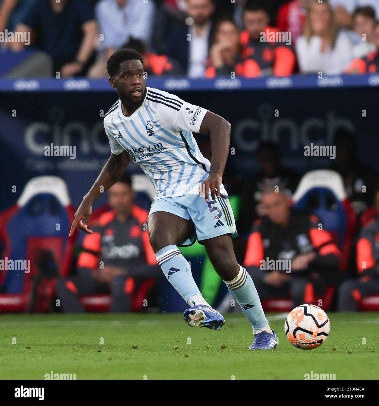 London, UK. 07th Oct, 2023. Orel Mangala of Nottingham Forest in action ...