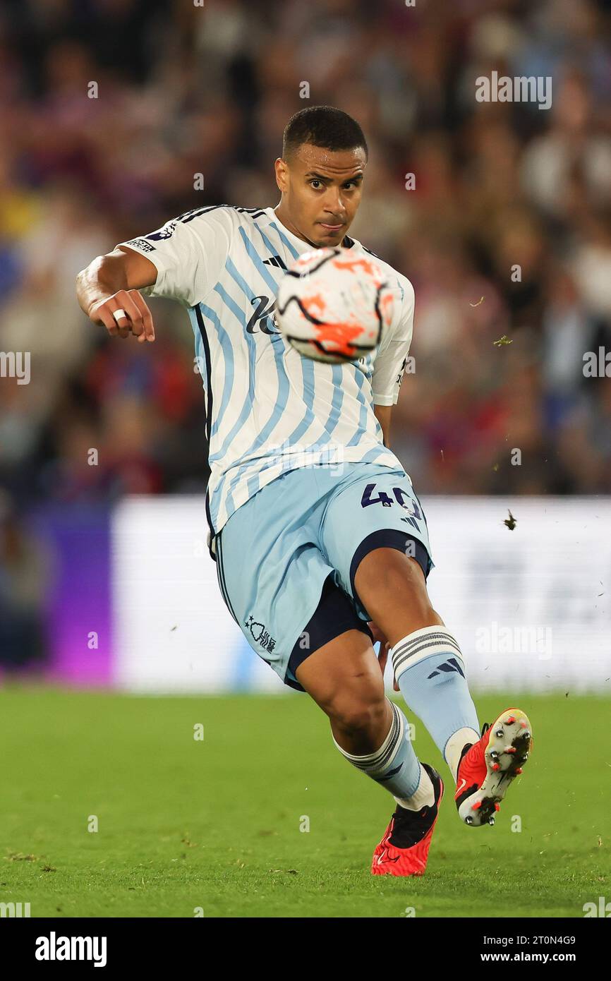 London, UK. 07th Oct, 2023. Murillo of Nottingham Forest in action ...