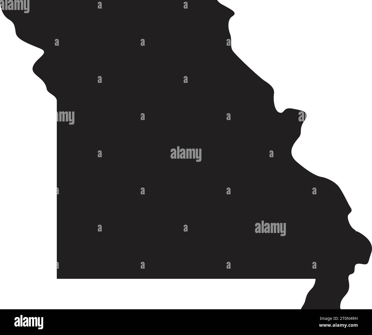missouri mo state shape silhouette simplified vector isolated on white ...