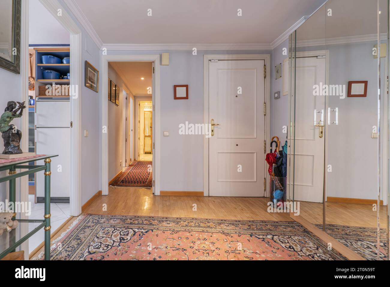 Square hall of a home with armored white wooden door Stock Photo - Alamy