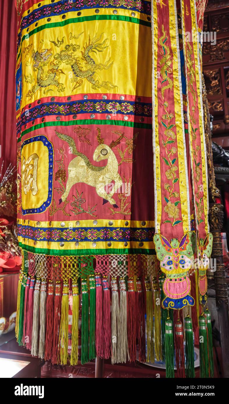 Hanoi, Vietnam. Quan Thanh Temple, a Taoist Temple. Decorative Fabric ...