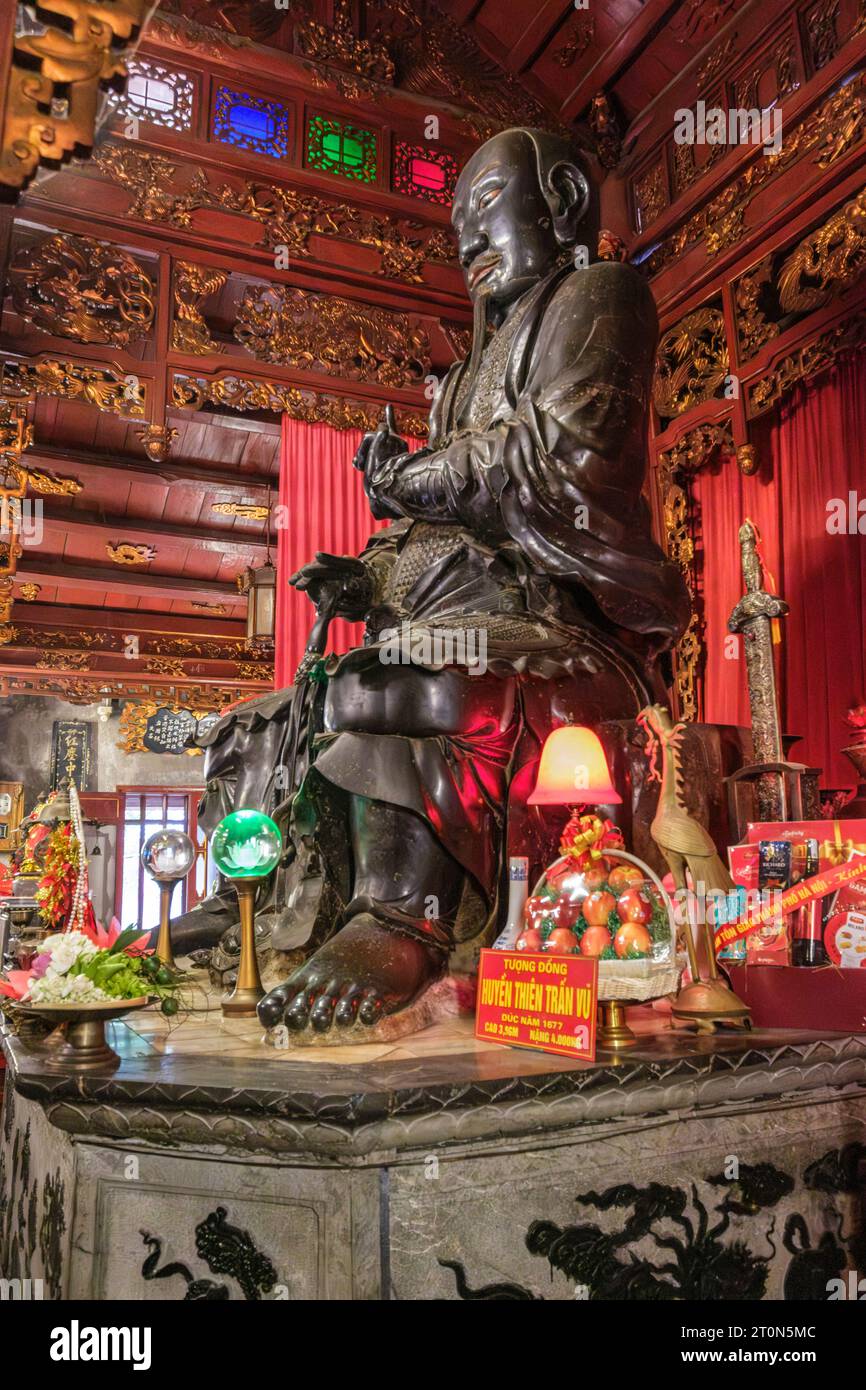 Hanoi, Vietnam. Quan Thanh Temple, a Taoist Temple. Statue of Tran Vu ...