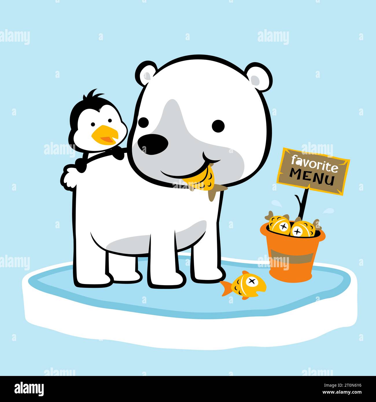 Funny Penguin And Polar Bear