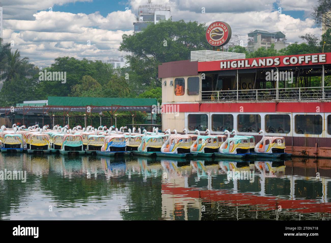 Hanoi, Vietnam. Paddle Boats at Truc Bach Lake Stock Photo - Alamy