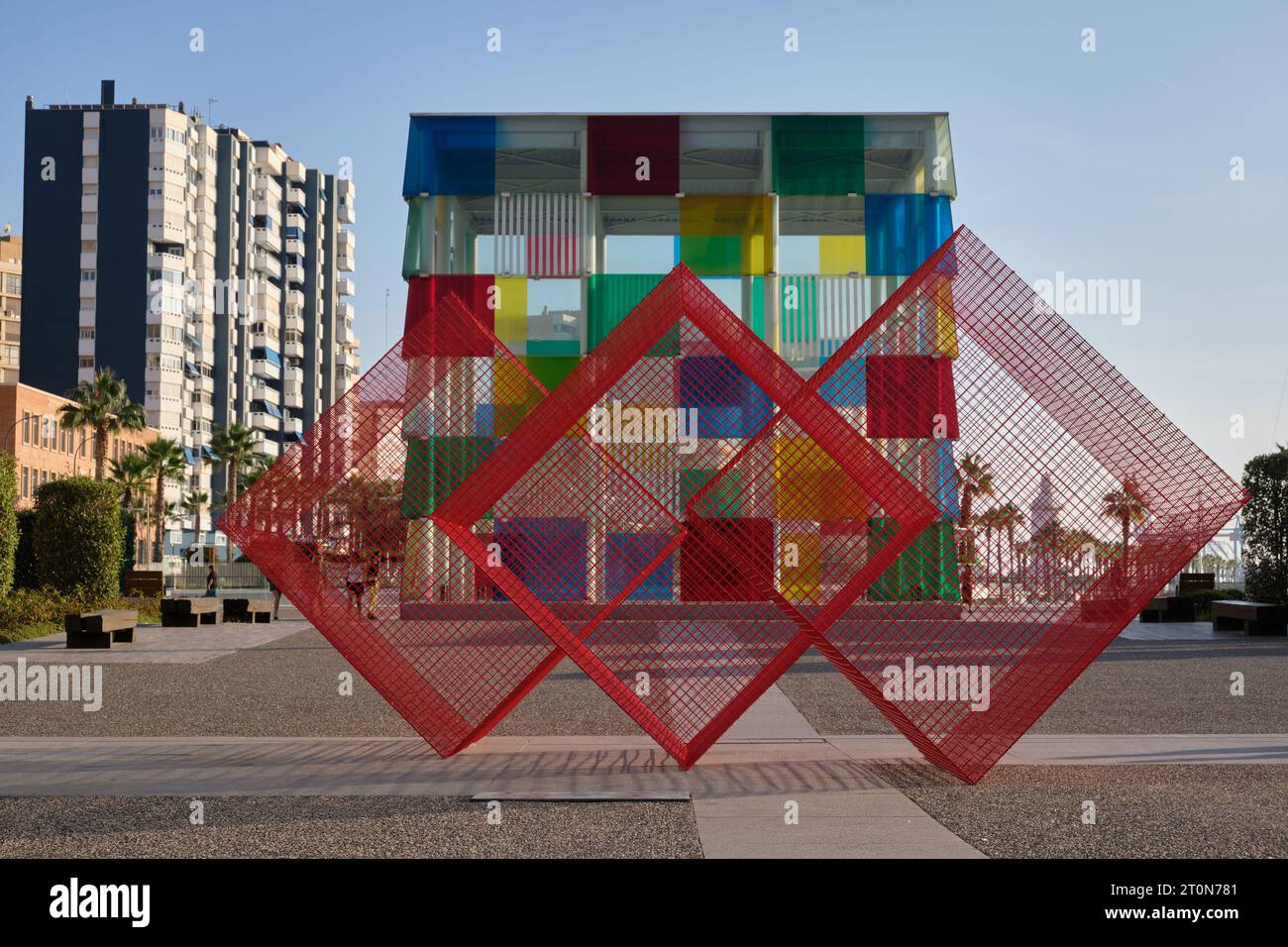 Colourful art colorful centre pompidou malaga spain andalusia hi-res ...