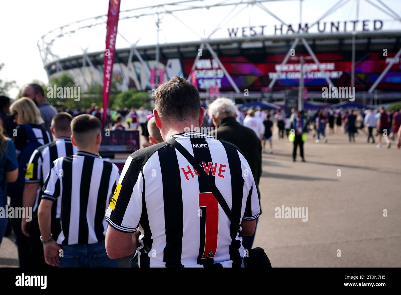 Newcastle United fans arrive to the stadium ahead of the Premier League ...
