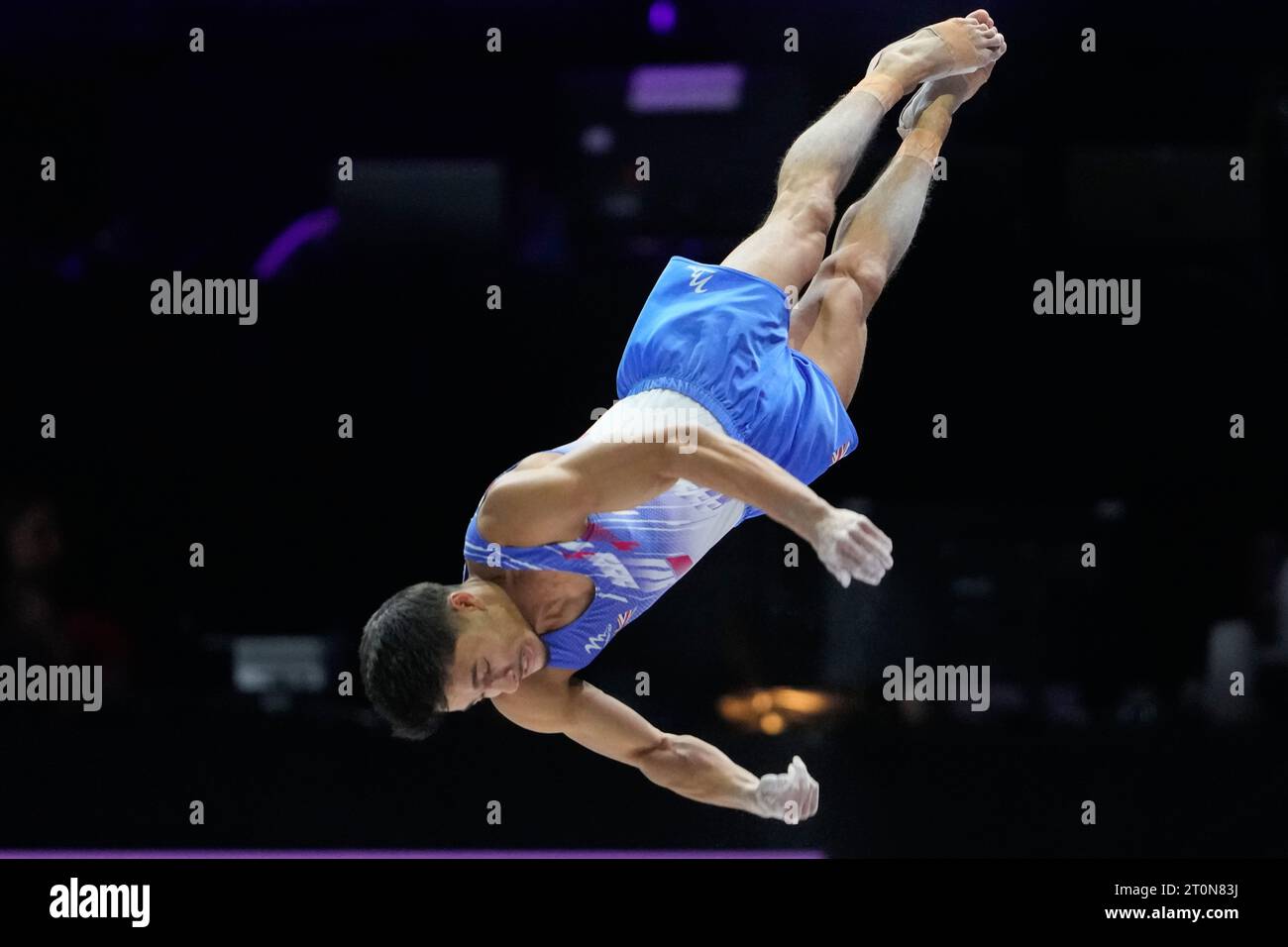 Great Britain's Jake Jarman competes on the vault during the apparatus ...