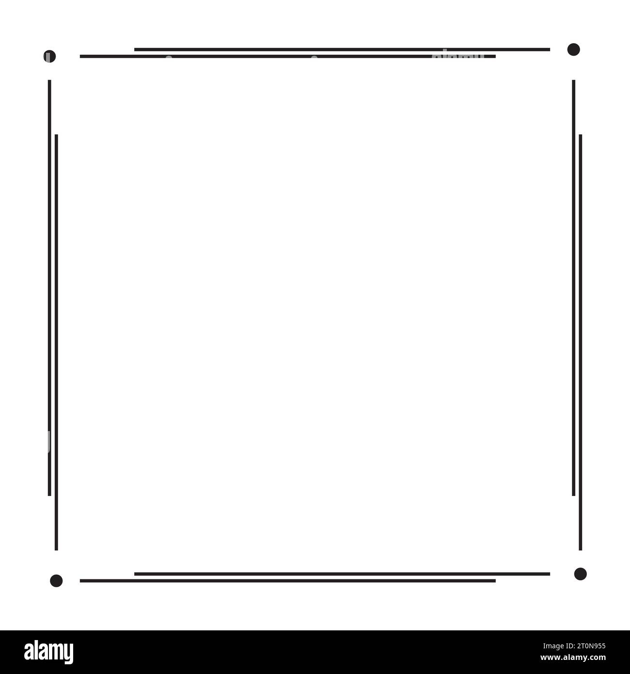 Black Geometric Frame Isolated on White - Geometrical Art Deco Style ...