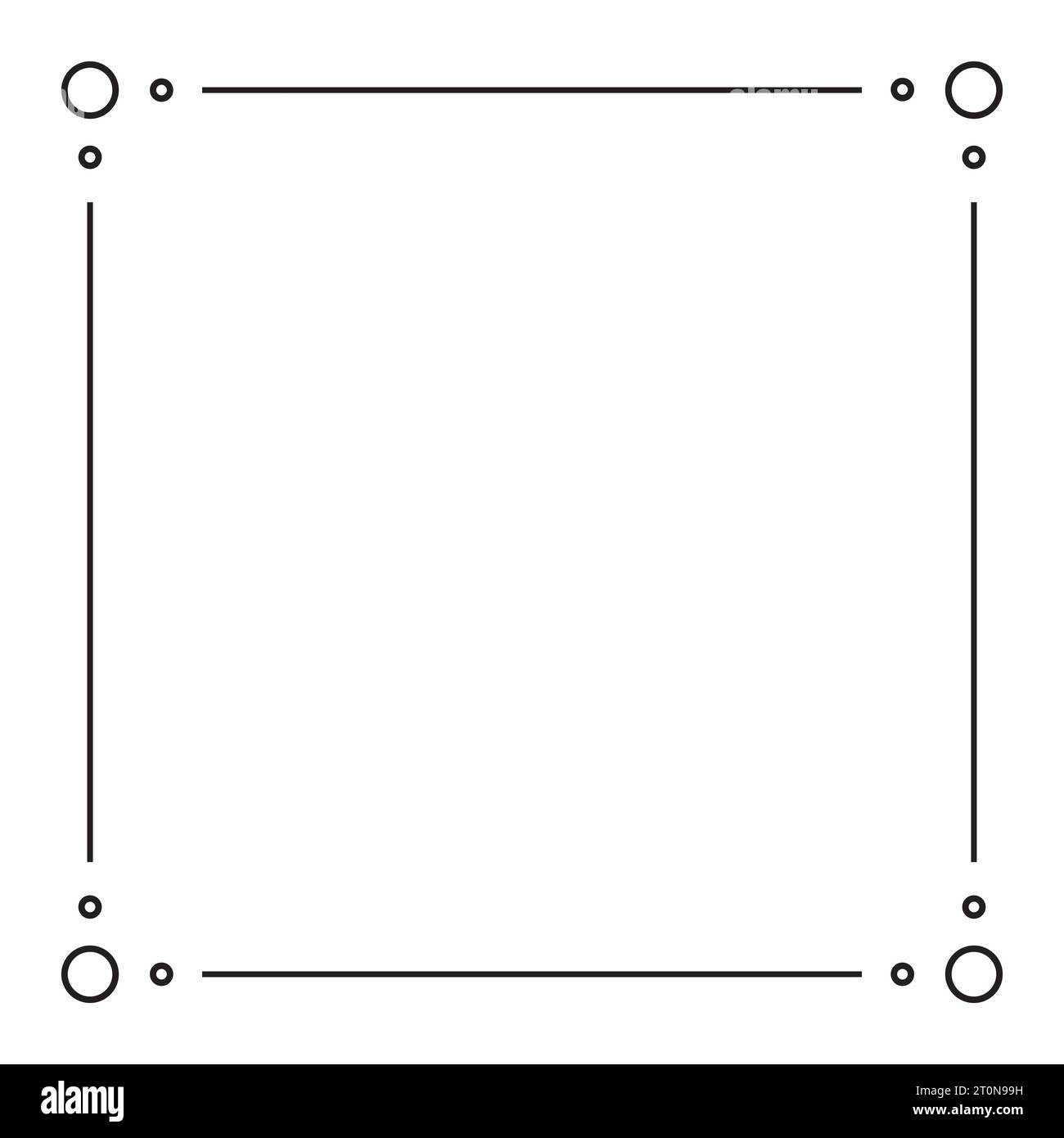 Black Geometric Frame Isolated on White - Geometrical Art Deco Style ...