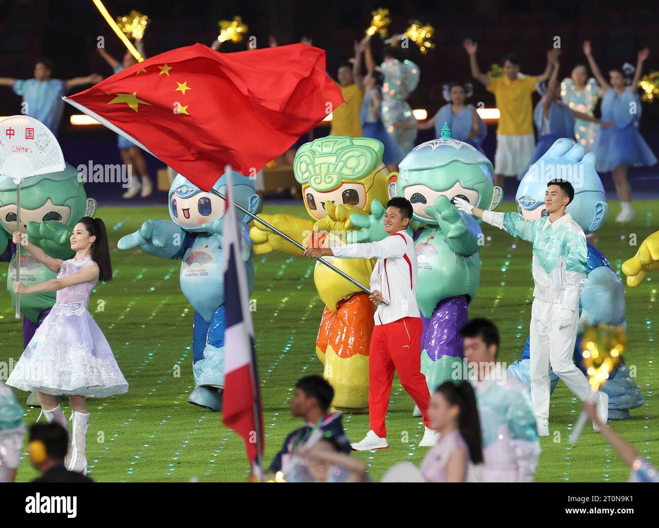 Hangzhou, China's Zhejiang Province. 8th Oct, 2023. Flag bearer of the ...