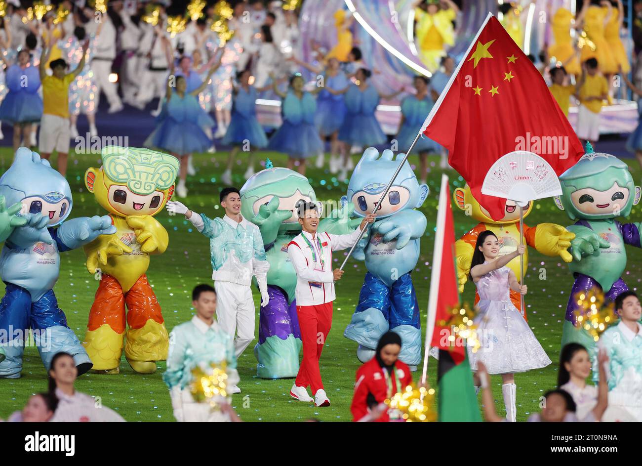 Hangzhou, China's Zhejiang Province. 8th Oct, 2023. Flag bearer of the ...