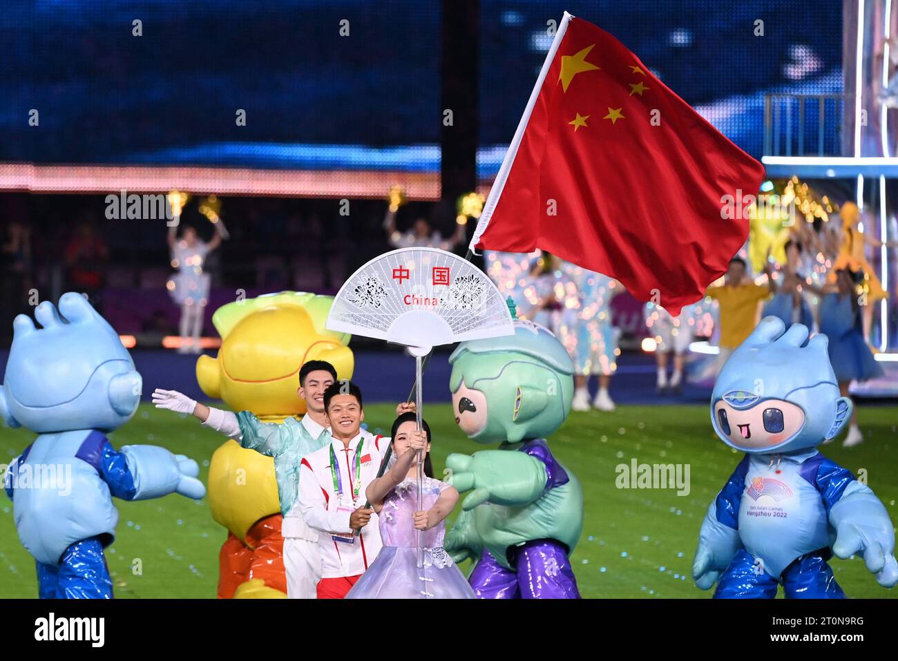 Hangzhou, China's Zhejiang Province. 8th Oct, 2023. The flag bearer of ...
